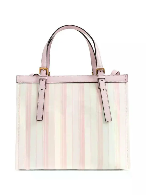 Versace Rivière Striped Tote Bag With Medusa Head Plaque
