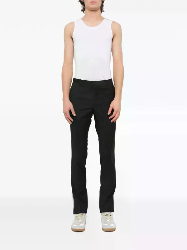 LANVIN Side Stripe Slim Fit Trousers - Black