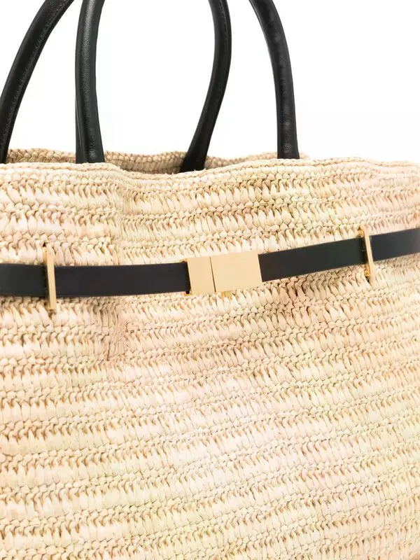 DEMELLIER Hudson Woven Tote Bag - Neutrals