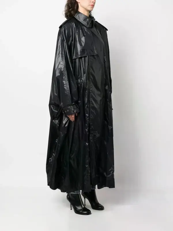 Saint Laurent Oversized Trench Coat With Shoulder Pads