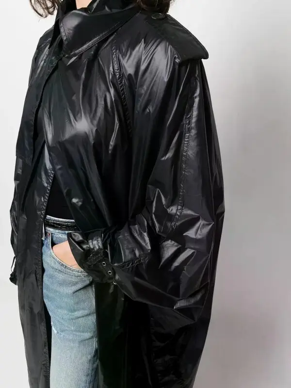 Saint Laurent Oversized Trench Coat With Shoulder Pads