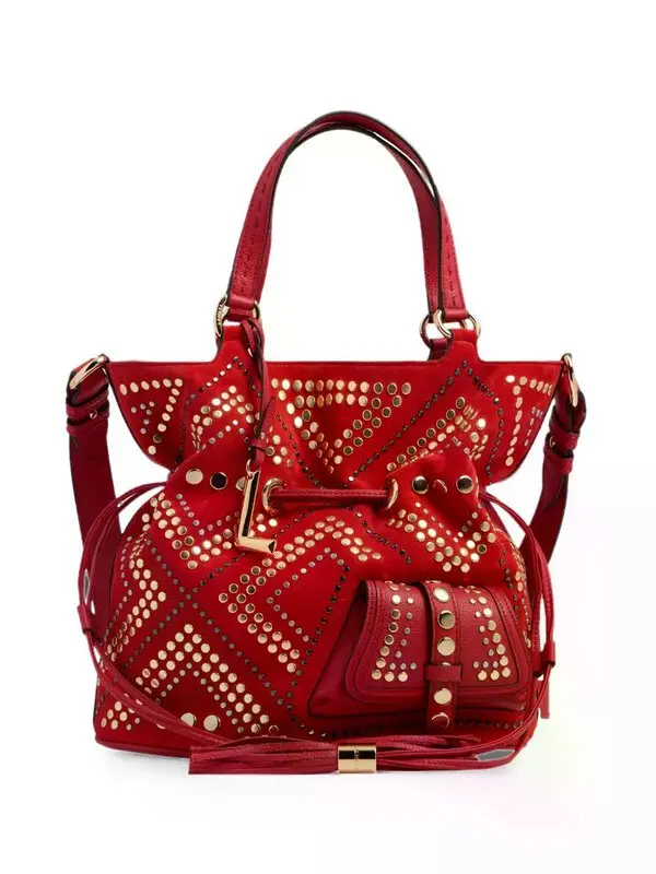 LANCEL Medium Premier Flirt Bucket Bag With Stud Embellishments - Red