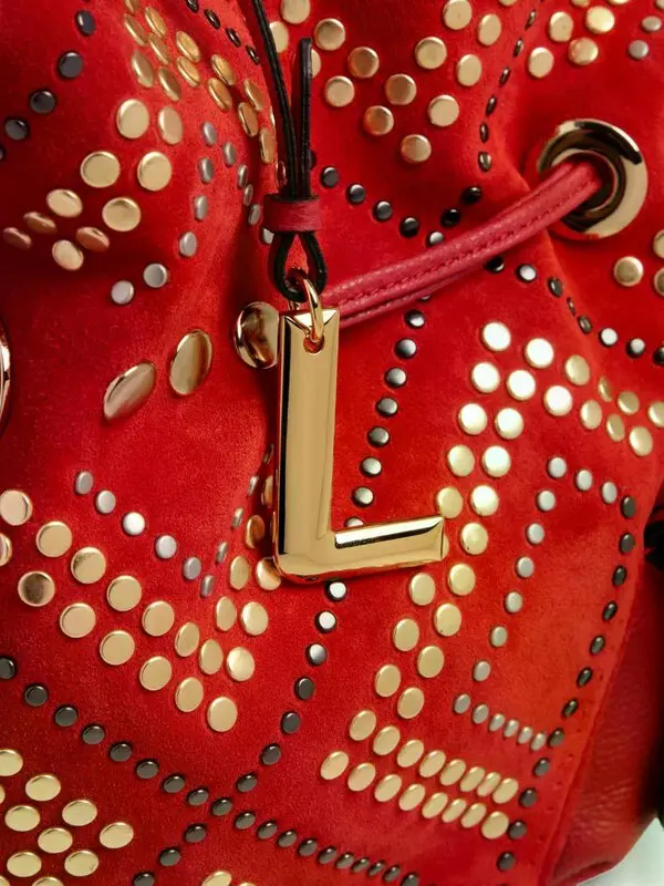LANCEL Medium Premier Flirt Bucket Bag With Stud Embellishments - Red