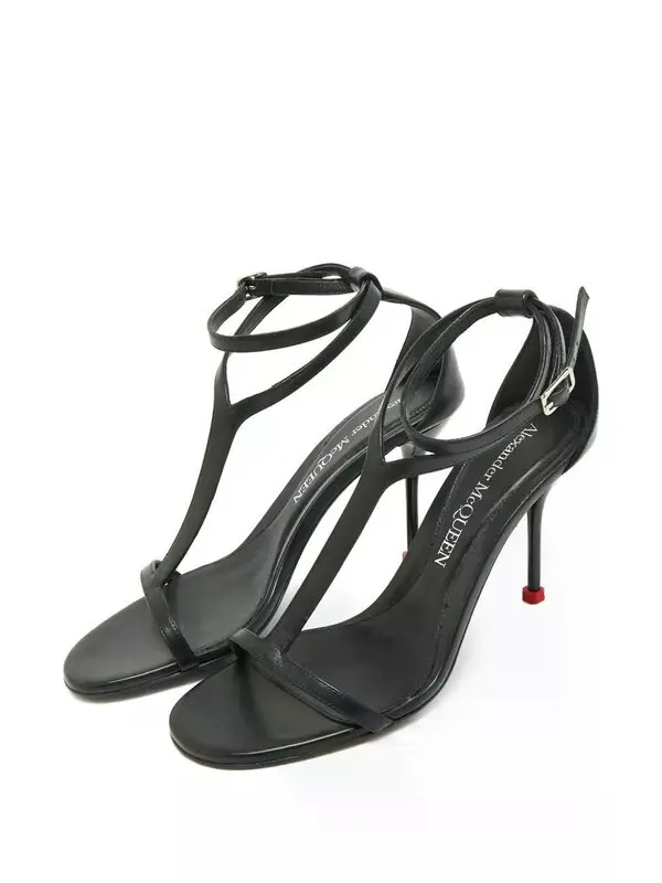 Alexander McQueen Leather Harness T-strap Stiletto Sandals