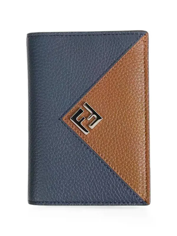 Fendi Lui Logo-plaque Bifold Card Holder - Blue