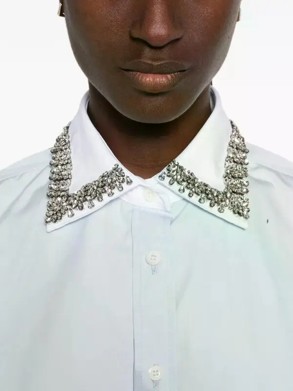 Prada Crystal-embellished Poplin Shirt