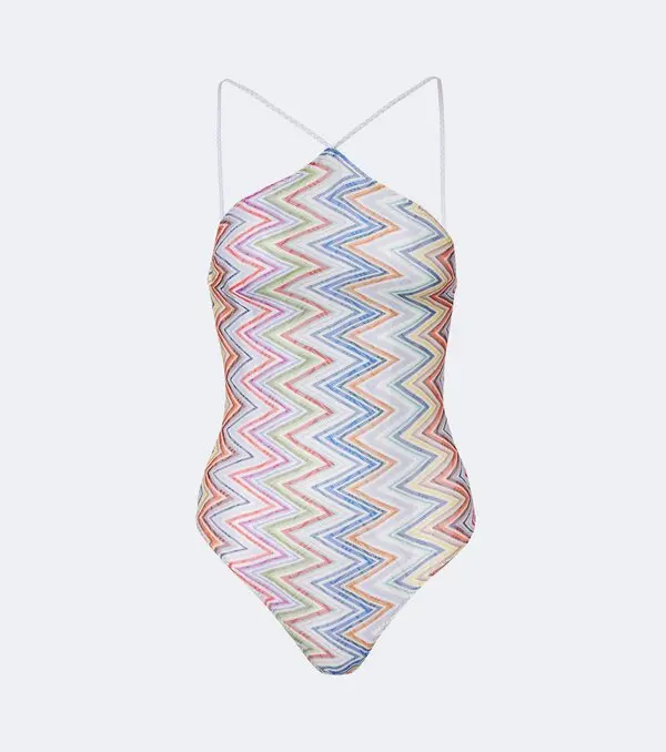 Missoni Zigzag Halterneck Swimsuit - Multicoloured