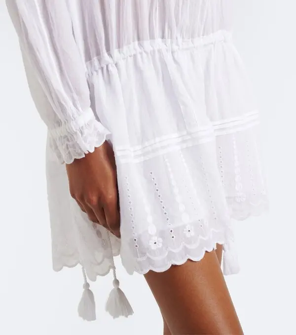 MARANT ETOILE Embroidered Cotton Voile Mini Dress