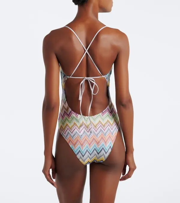 Missoni Zigzag Lame One-piece Swimsuit - Multicoloured