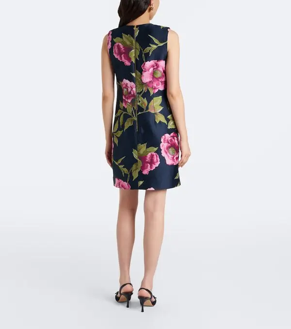 Carolina Herrera Floral Jacquard Sleeveless Dress