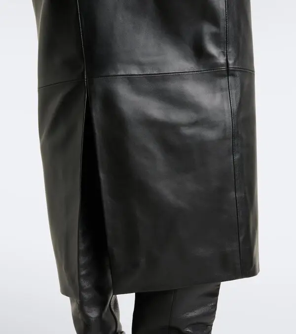 Loulou De Saison Inga Leather Midi Skirt