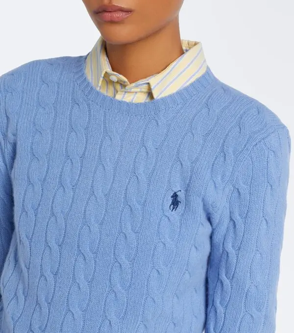 Polo Ralph Lauren Cable-knit Wool And Cashmere Sweater - Blue