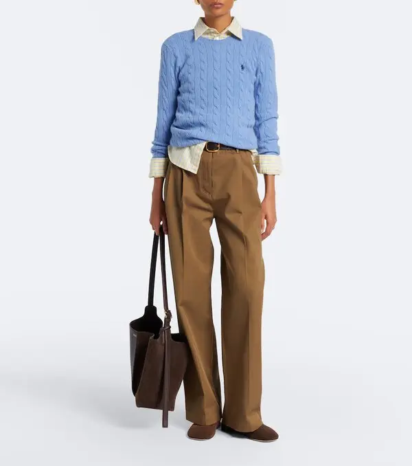 Polo Ralph Lauren Cable-knit Wool And Cashmere Sweater - Blue