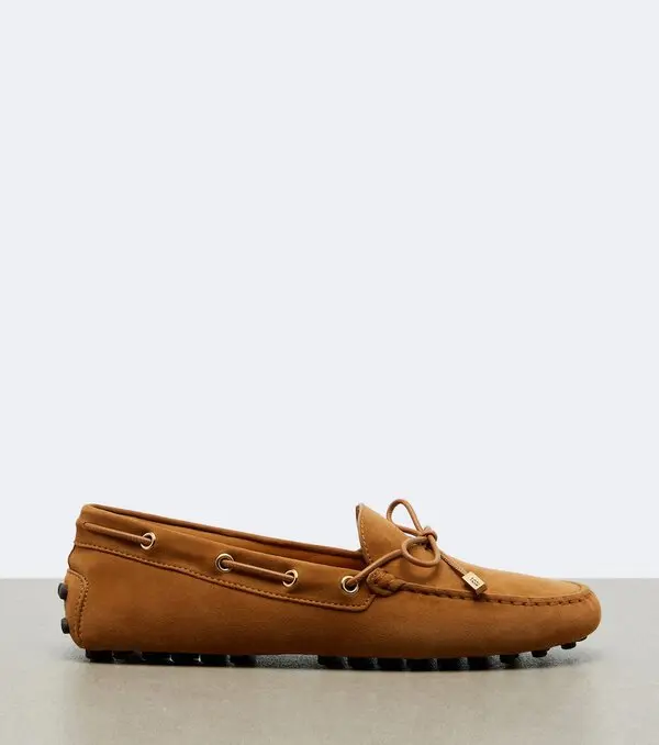 TOD'S Gommino Suede Boat Shoes - Brown