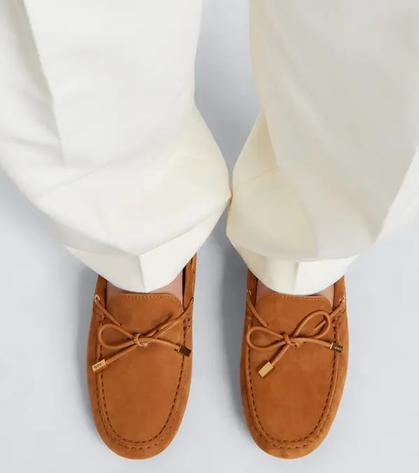 TOD'S Gommino Suede Boat Shoes - Brown