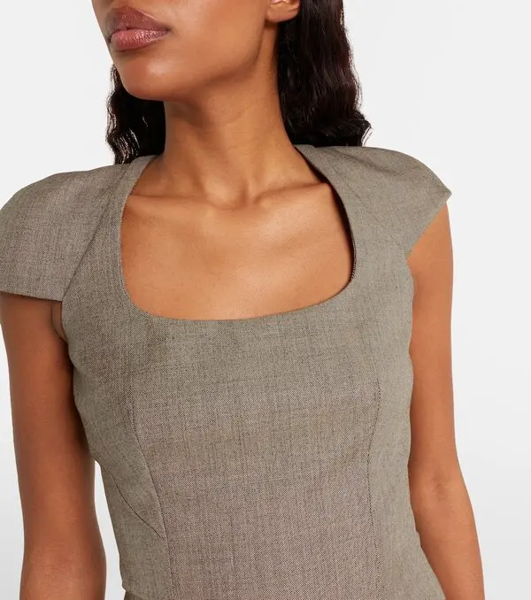 Alexander McQueen Draped Gathered Minidress - Grey