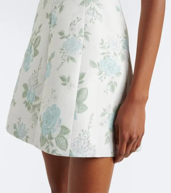 MARKARIAN Floral Lame Brocade Mini Dress