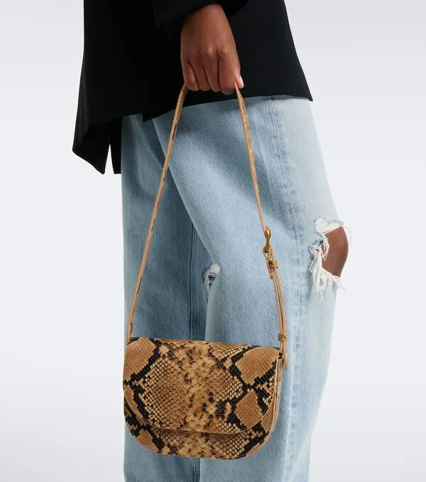 NILI LOTAN Francoise Snake-effect Leather Crossbody Bag
