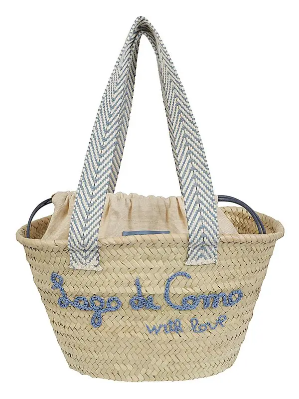 CATARZI 1910 Lago Di Como With Love Rafia Tote - Blue