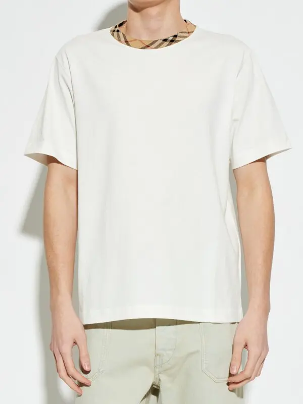 Burberry Checked Collar T-shirt
