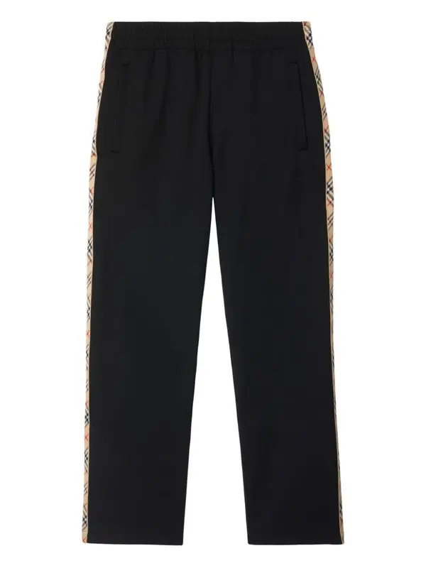 Burberry Checked Trousers - Black