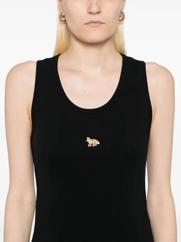 Maison Kitsuné Baby Fox Cotton Tank Top - Black