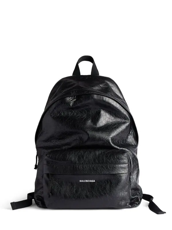 Balenciaga Explorer Leather Backpack - Black