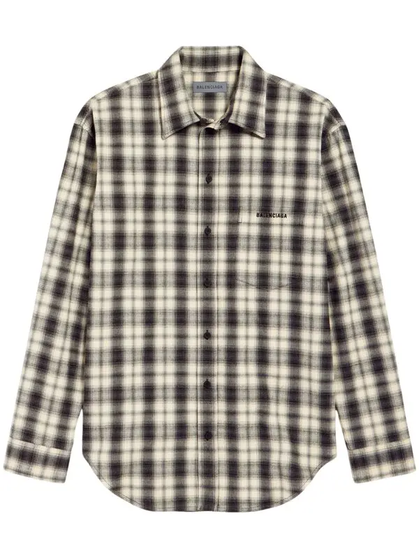 Balenciaga Checked Shirt - White