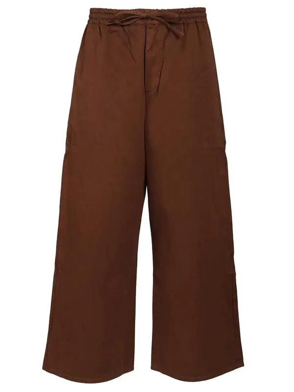 Loewe Cotton Drawstring Trousers - Brown