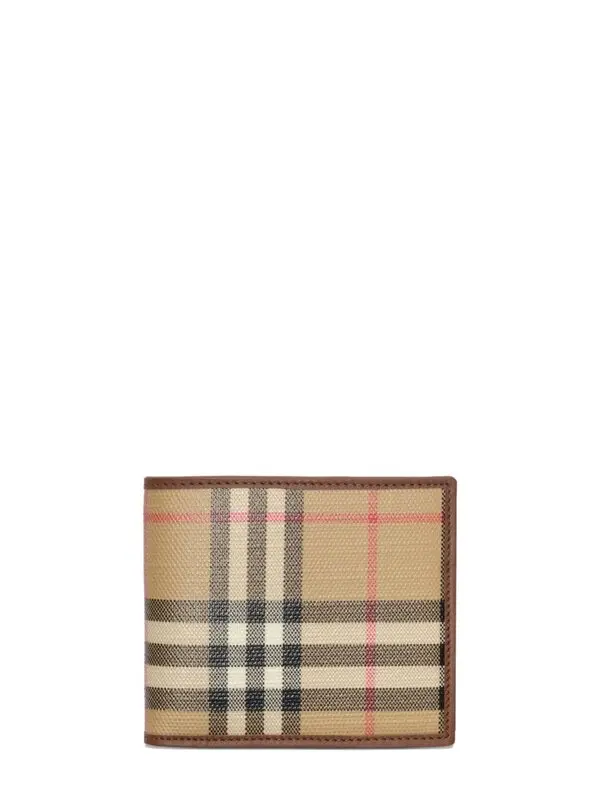 Burberry Checked Wallet - Beige