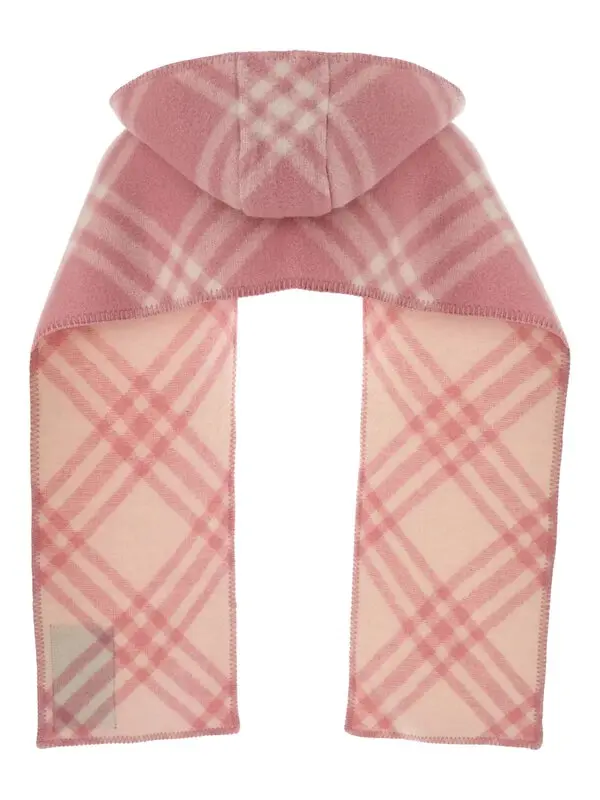 Burberry Check Wool Hooded Scarf