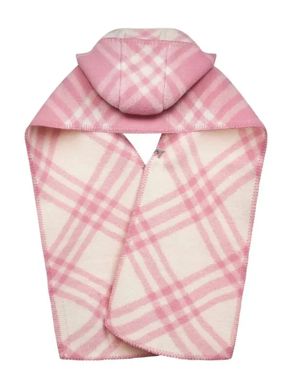 Burberry Check Wool Hooded Scarf