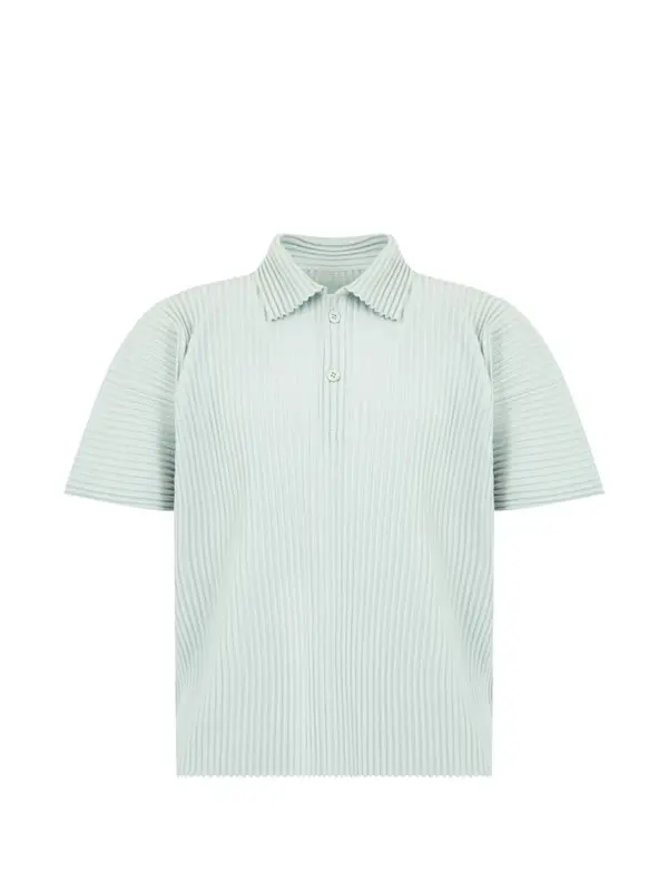 Issey Miyake Pleated Polo Shirt - Grey