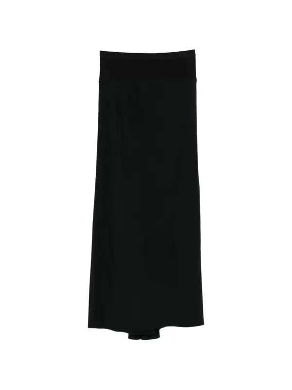 Rick Owens Cotton Blend Midi Skirt - Black