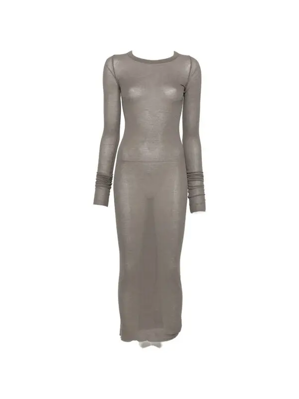 Rick Owens Ribbed Midi Dress - Grey