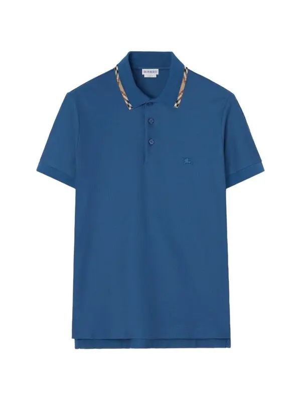 Burberry Logo Cotton Polo Shirt - Blue