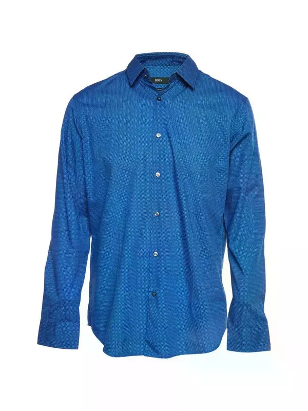 BOSS Eliott Geometric-print Shirt - Blue