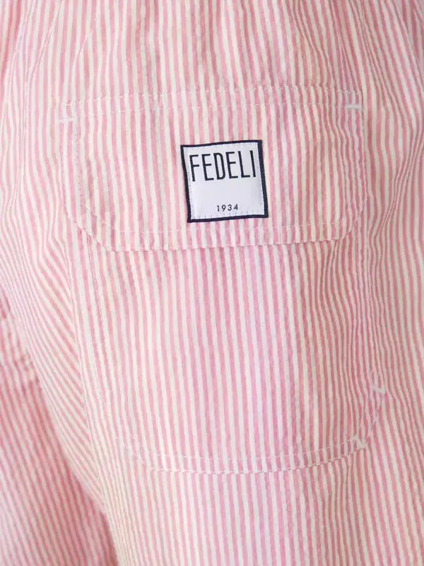 Fedeli Madeira Seersucker Striped Swim Shorts