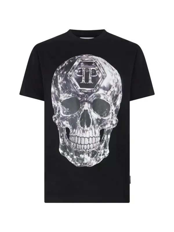 Philipp Plein Jersey T-shirt Glass Skull - Black