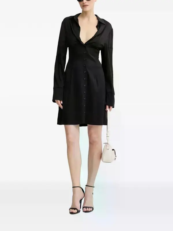 SILVIAN HEACH Button-down Shirt Mini Dress - Black