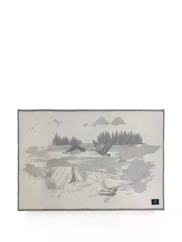 Aimé Leon Dore Jacquard-knit Landscape-print Blanket - Neutrals