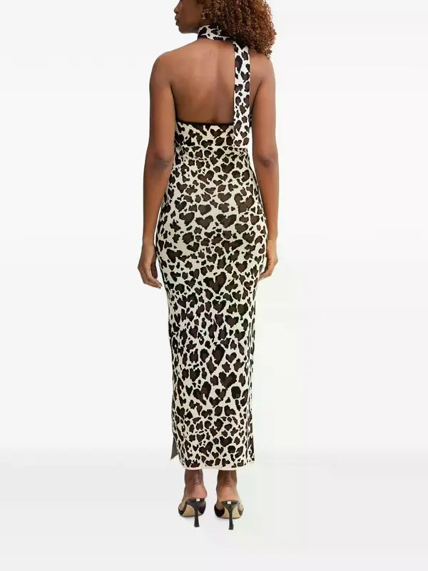 SILVIAN HEACH Leopard-print Halterneck Maxi Dress