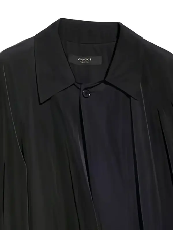Gucci Pleat-detail Single-breasted Coat - Black