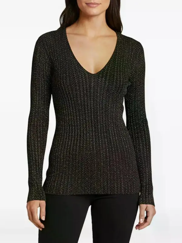 Maje Knit V-neck Sweater - Black