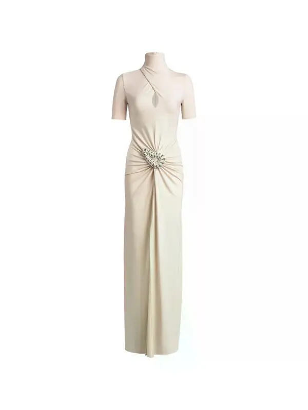 Silvia Tcherassi Cierra Cutout-detail Maxi Dress - Neutrals