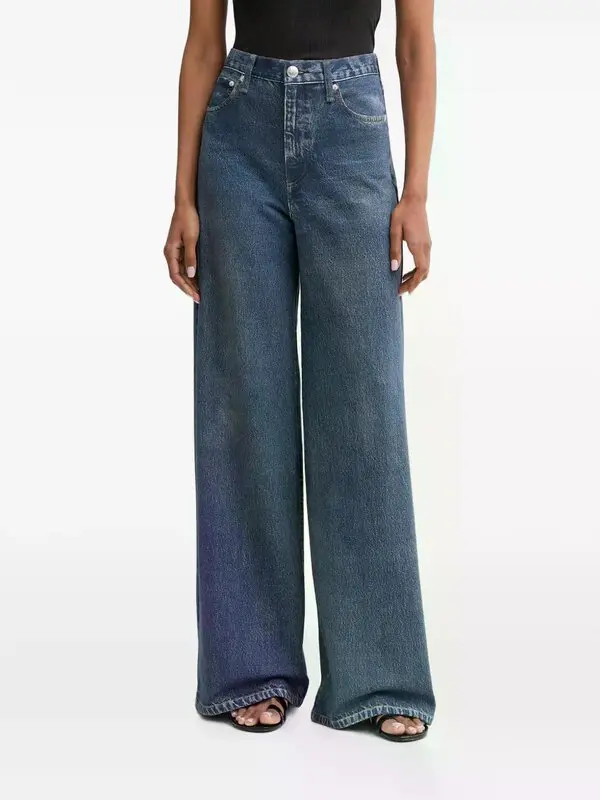 Rag & Bone High-waist Wide-leg Jeans - Blue