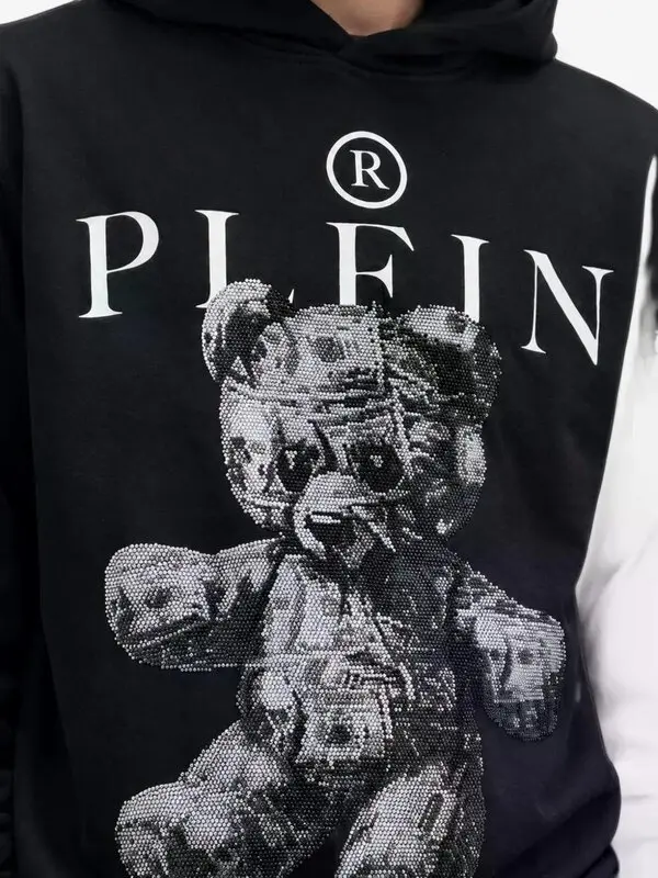 Philipp Plein Jersey Hoodie With Teddy Dollar Motif