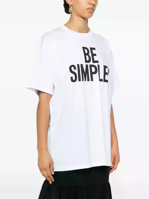 Moschino Be Simple!" Slogan Print Cotton T-shirt
