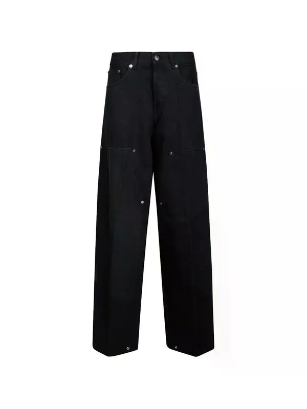 HAIKURE Panelled Wide-leg Jeans - Black