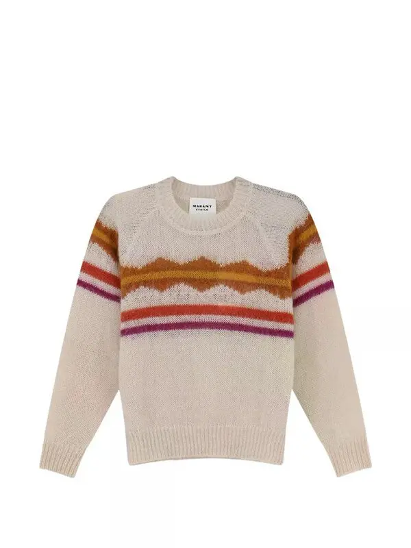 MARANT ETOILE Intarsia-knit Raglan-sleeve Sweater - Neutrals